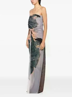 SANKUANZ Mesh Draped Skirt - Grey