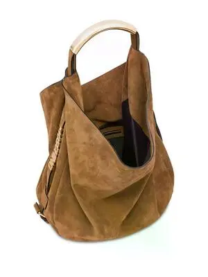 Moschino Medium Handle Me Leather Shoulder Bag - Brown