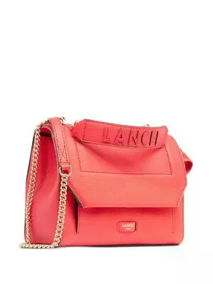 LANCEL Medium Grained Leather Cross-body Bag With Chain Strap - Red
