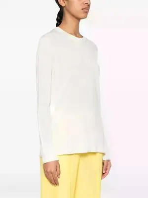 JOSEPH Cream White Merino-silk Blend Long-sleeve Jumper