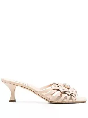 Casadei Floral Appliqué Sandals - Neutrals