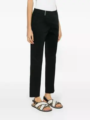 Peserico Cropped Slim-fit Stretch-cotton Trousers