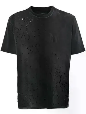 Amiri Shotgun Logo-print Distressed T-shirt - Black