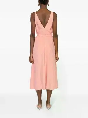 FORTE_FORTE Belted Linen Wrap Dress