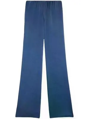 AMI Paris High-waisted Wide-leg Satin Trousers - Blue