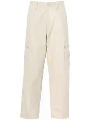 Stone Island Wide-leg Gabardine Trousers - Neutrals