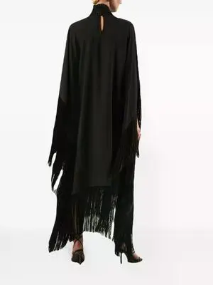TALLER MARMO Crepe Kaftan Dress With Fringe Detailing