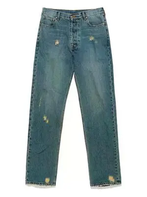 MAINLESS Distressed Frayed Hem Jeans