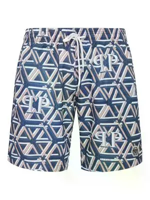 Philipp Plein Monogram Boxer Swim Shorts - Blue