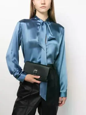 VALEXTRA Calf Leather Clutch With Chain Strap
