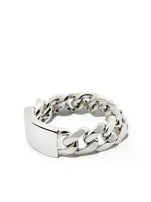 Shay 18k White Gold Flat Link Ring - Silver