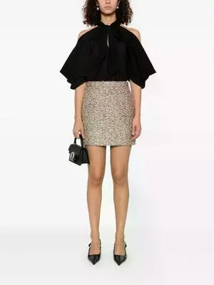 Giambattista Valli Halterneck Draped Blouse