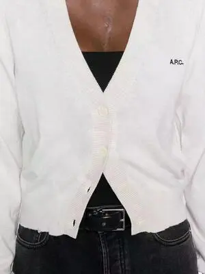 A.p.c. Logo Embroidered V-neck Cardigan