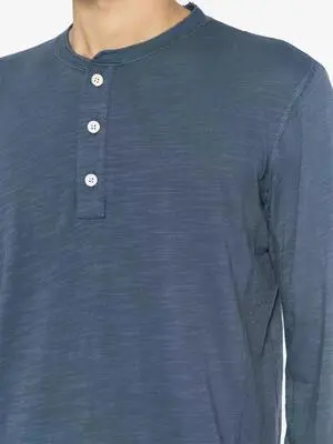 Rag & Bone Cotton Henley T-shirt - Blue