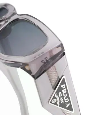 Prada Rectangle Frame Sunglasses With Triangle Logo