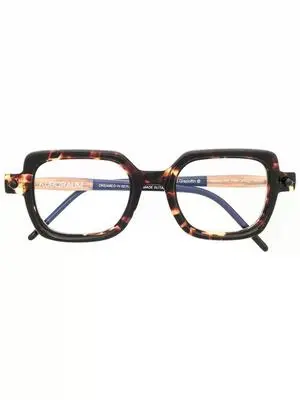 KUBORAUM Tortoiseshell Effect Square Frame Eyeglasses - Brown