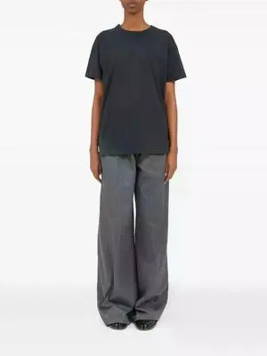 MAISON MARGIELA Logo Embroidered Cotton T-shirt - Grey