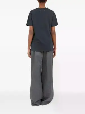 MAISON MARGIELA Logo Embroidered Cotton T-shirt - Grey