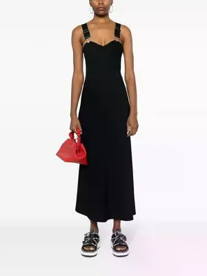 Moschino Flared Knitted Midi Dress - Black