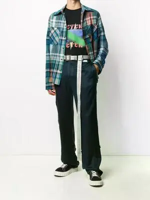 Off-White Elongated Straight-leg Silk Trousers