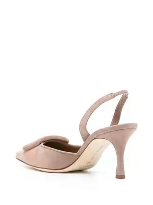 Manolo Blahnik Maysli 70mm Slingback Pumps - Neutrals