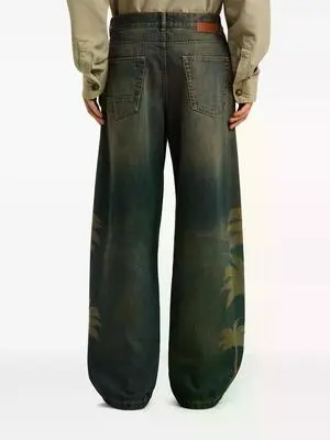 Palm Angels Palm Print Jeans