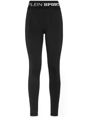 PLEIN SPORT Logo-waistband Leggings - Black