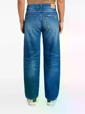 Lacoste Straight-leg Jeans In Washed Denim