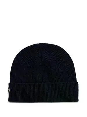 Lacoste Crocodile Appliqué Beanie - Blue