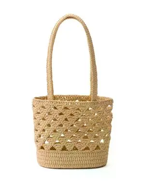 Prada Logo-embroidered Crochet Shoulder Bag