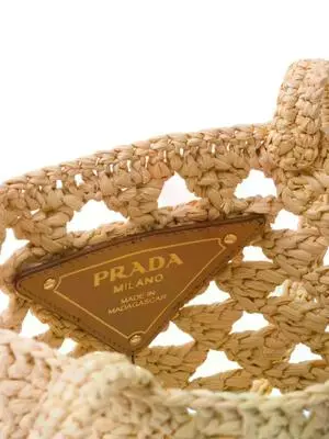 Prada Logo-embroidered Crochet Shoulder Bag