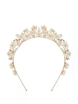 JENNIFER BEHR Laena Tiara With Pearl Detailing - Gold