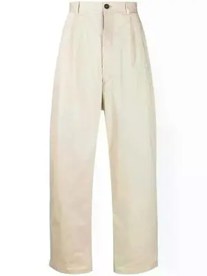COUNTY OF MILAN Embroidered Logo Tailored Trousers - Neutrals