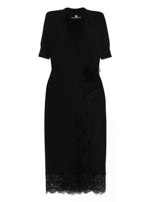 Ermanno Scervino Lace Embellished Wrap Dress