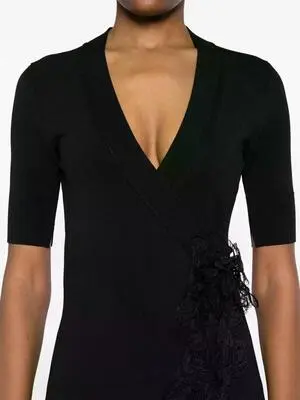 Ermanno Scervino Lace Embellished Wrap Dress
