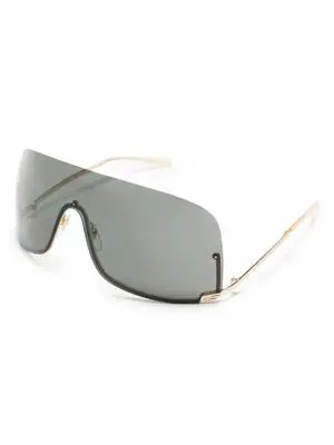 Gucci Gold-tone Metal Shield Frame Sunglasses