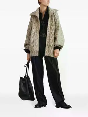 Brunello Cucinelli Monili Detail Wide-leg Trousers - Black
