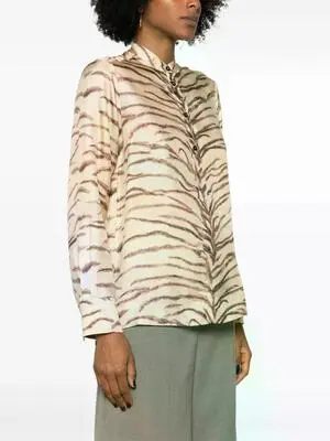 Stella McCartney Tiger Print Silk Shirt