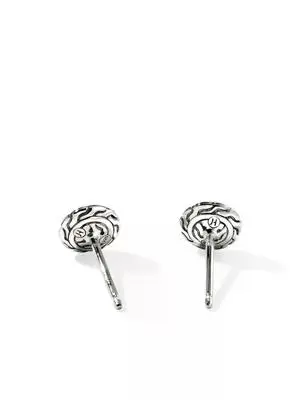 John Hardy Carved Chain Sapphire Stud Earrings
