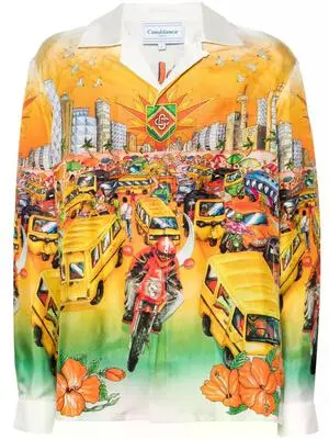 Casablanca Traffic Silk Shirt - Orange