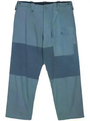 Yohji Yamamoto Tapered Cotton Cargo Trousers - Blue