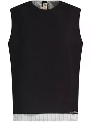 Marni Layered Virgin Wool Blouse With Striped Detail