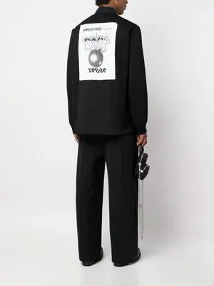 AMBUSH Logo-embroidered Cotton Shirt - Black