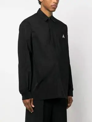 AMBUSH Logo-embroidered Cotton Shirt - Black
