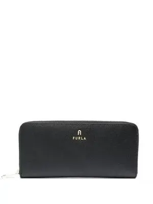 Furla L Camelia Logo-plaque Zip-around Wallet - Black