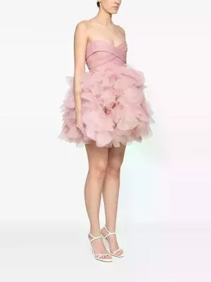 ANA RADU Strapless Ruffled Mini Dress