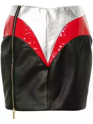 MITILIANE COUTURE Colour-block Leather Mini Skirt - Black