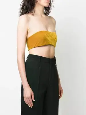 Roberto Cavalli Strapless Sweetheart Neck Cropped Top - Neutrals