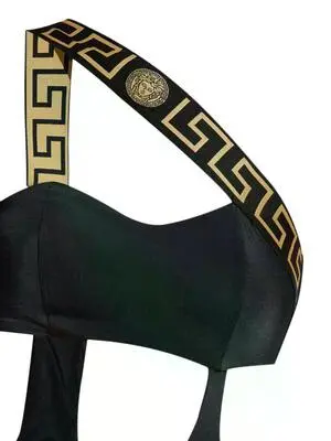Versace Asymmetric Cut-out Swimsuit With Greca Border