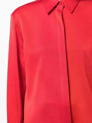 Alex Perry Satin Finish Button-down Shirt - Red
